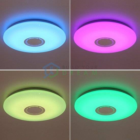 Plafoniera LED SMART cu muzica, Ø390, 30W, RGB+W